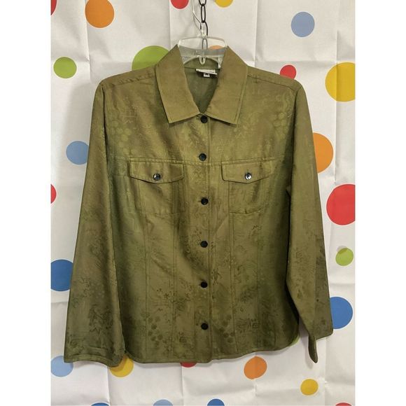 Chico's | Tops | Vintage9s Chicos Silk Blend Shirt Jacket Size 810 ...